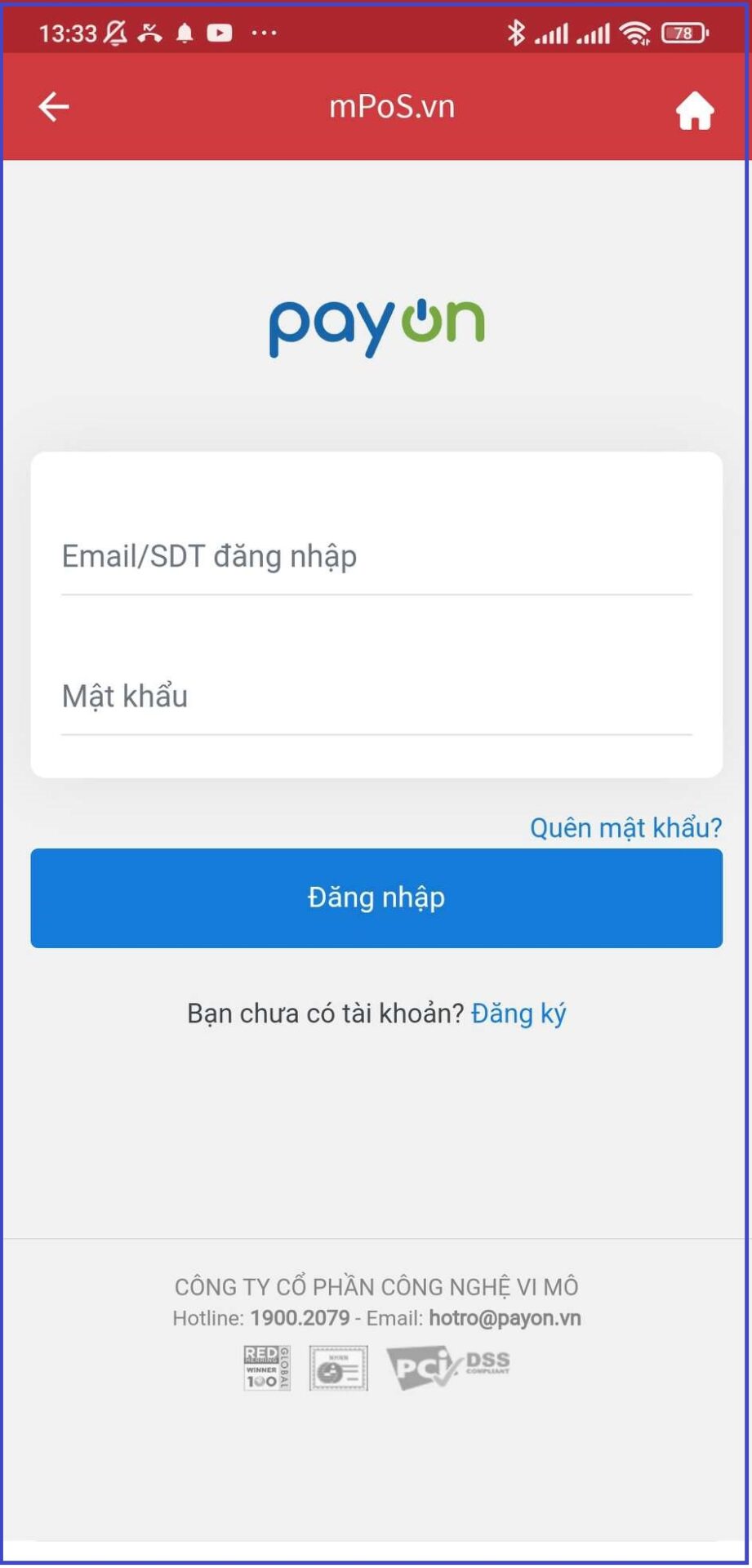 Hướng dẫn tạo tài khoản PayOn từ MPos qua | PayOn